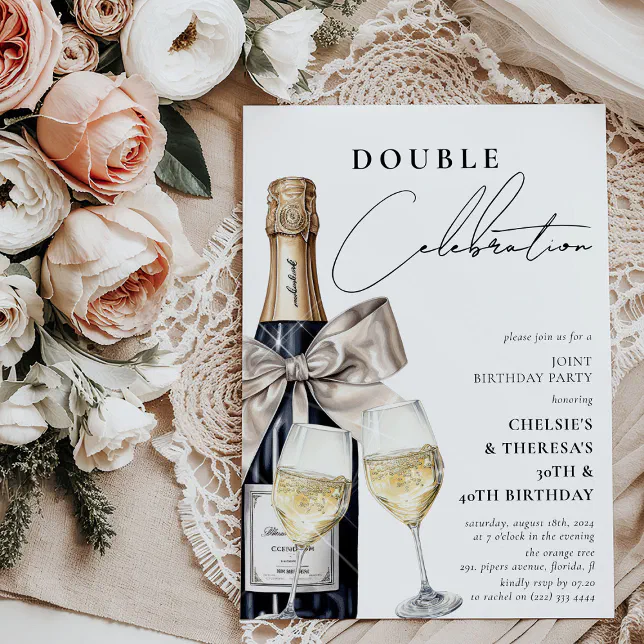 Celebrate in Style Double Birthday Party Invitation | Zazzle