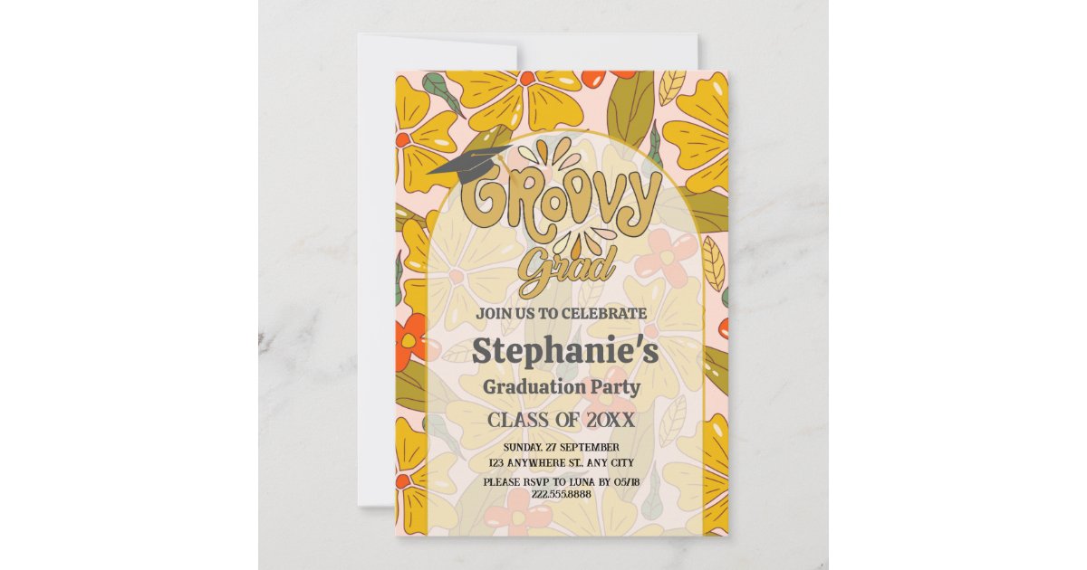 Celebrate in Style! Groovy Boho Graduation Invitation | Zazzle