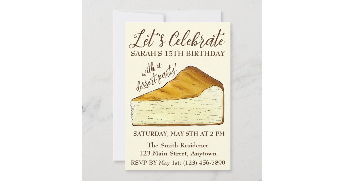 Celebrate Italian Cheesecake Slice Dessert Party Invitation | Zazzle