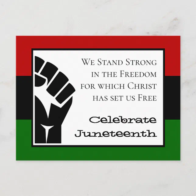 CELEBRATE JUNETEENTH Customizable Christian Verse Postcard | Zazzle