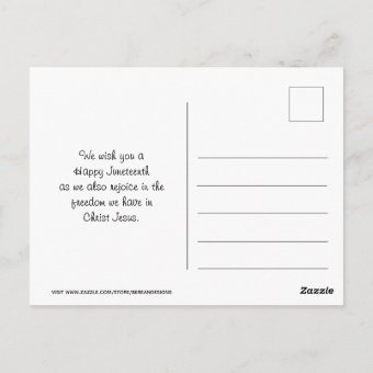 CELEBRATE JUNETEENTH Customizable Christian Verse Postcard | Zazzle
