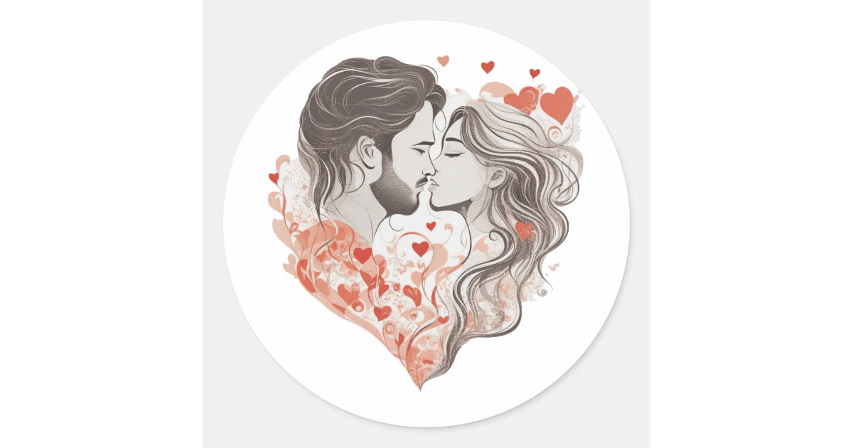 Celebrate love and intimacy, beauty of two souls classic round sticker ...