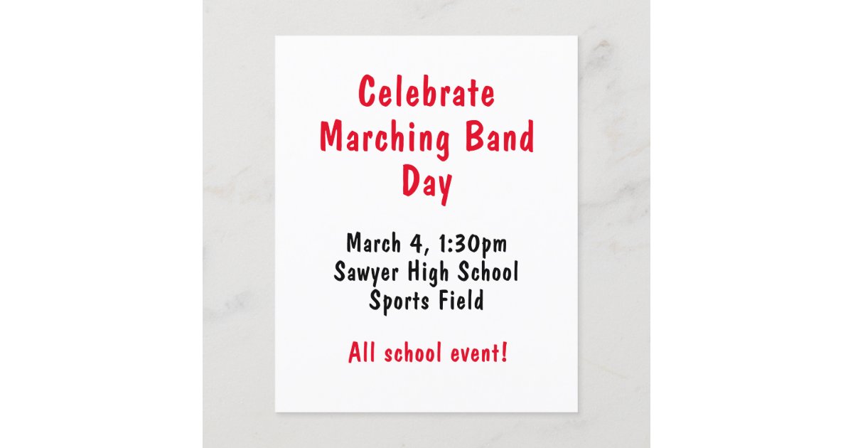 Celebrate Marching Band Day Flyer | Zazzle