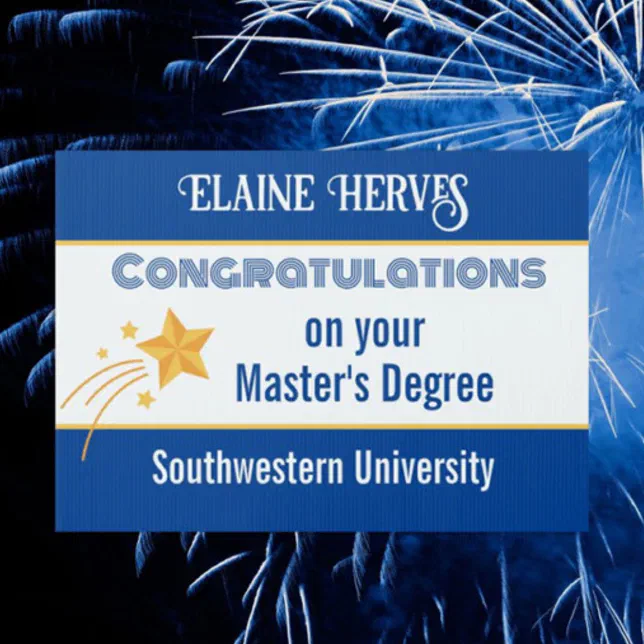 Celebrate!! Master's Degree! Graduation yard sign | Zazzle