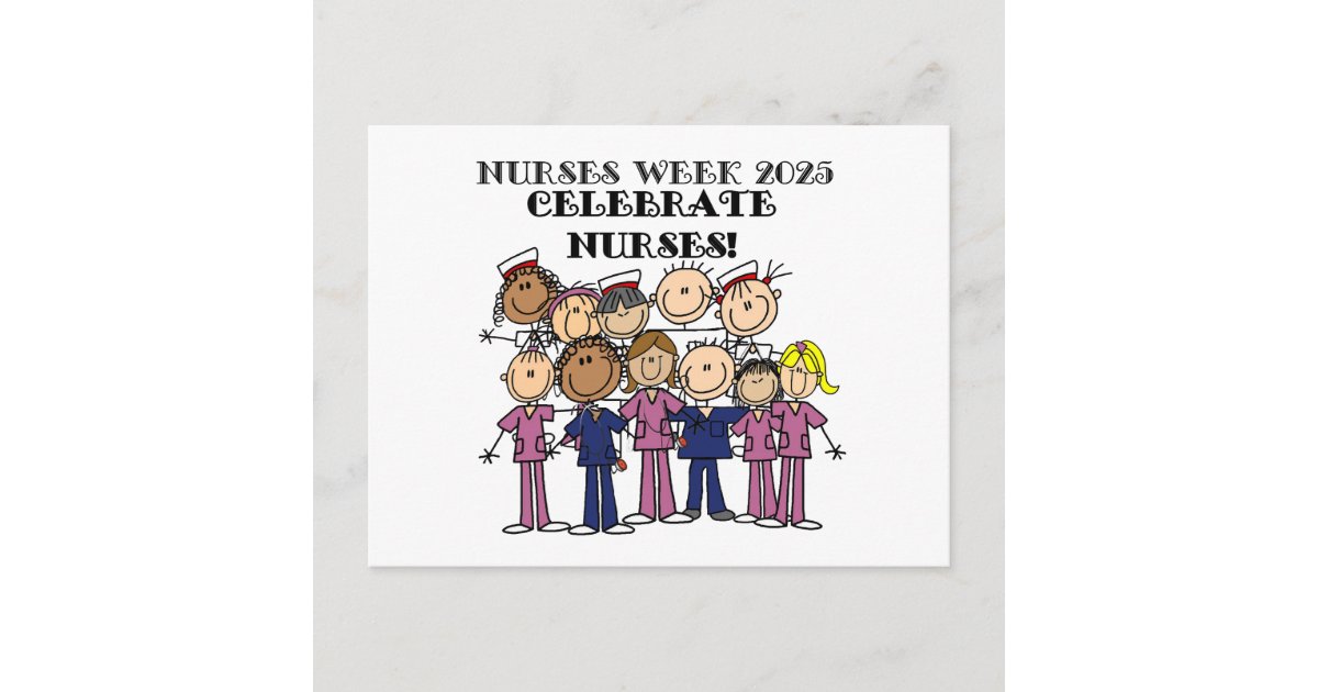 Celebrate Nurses Week 2025 Stick Figure Nurse Postcard | Zazzle