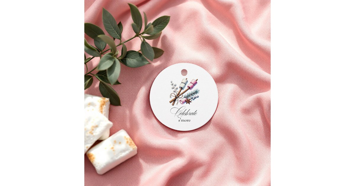 Celebrate S'more Custom Camp Bride Bachelorette Favor Tags | Zazzle