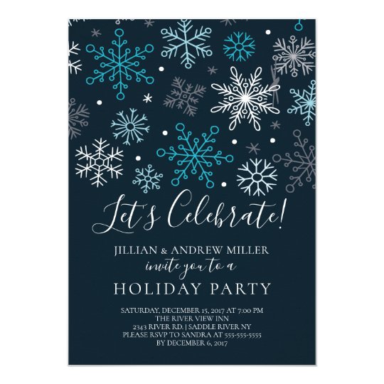 Celebrate Snowflakes Holiday Party Invitation | Zazzle.com
