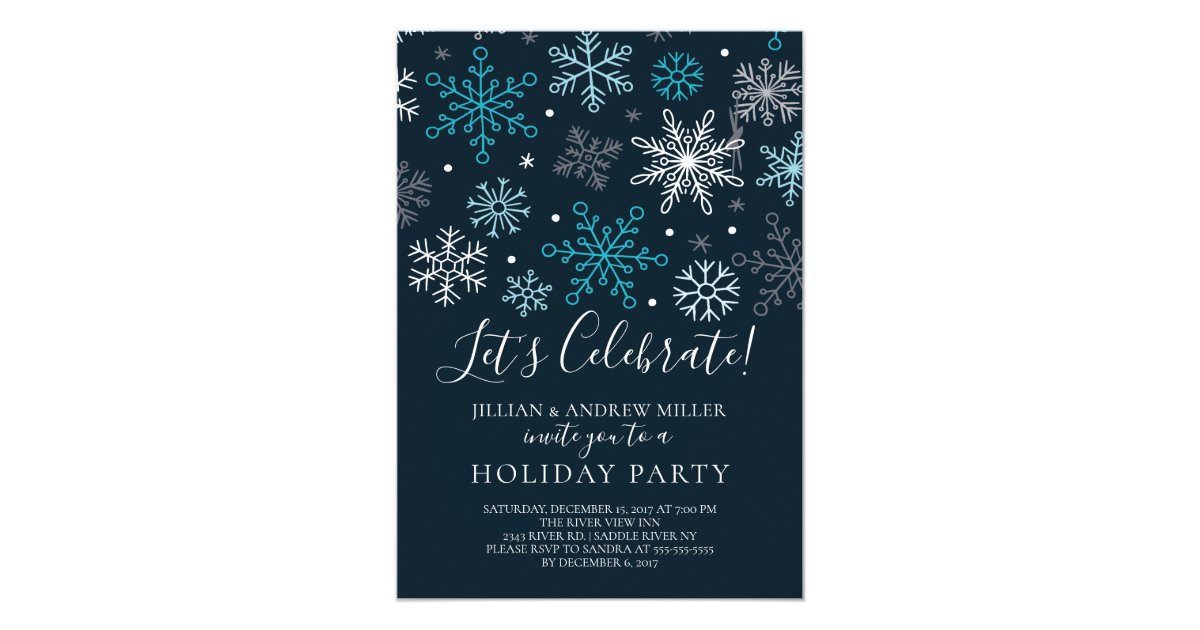 Celebrate Snowflakes Holiday Party Invitation | Zazzle.com