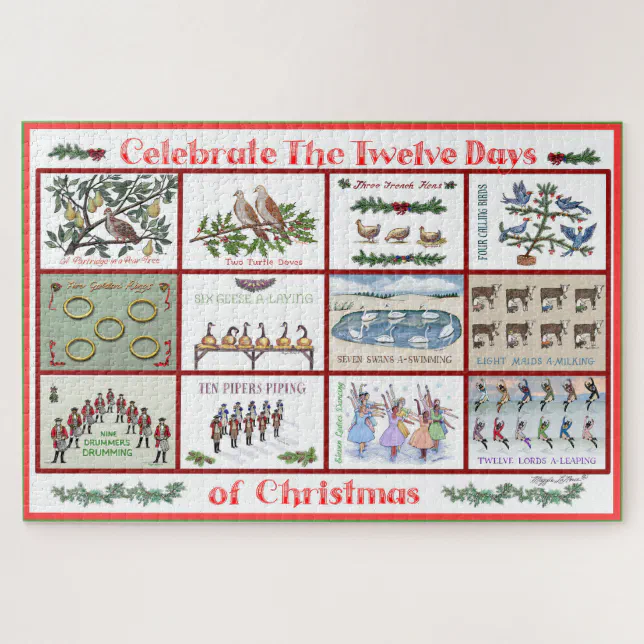 Celebrate the 12 Days of Christmas Jigsaw Puzzle | Zazzle