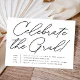 Celebrate the Grad Black Script Graduation Party Invitation | Zazzle