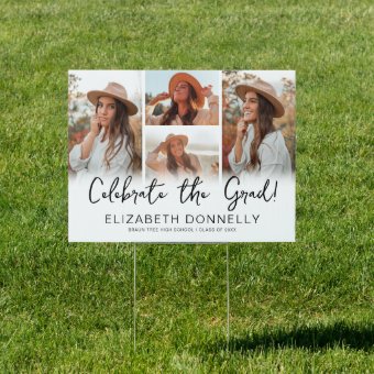 Celebrate the Grad Photo Graduation Sign | Zazzle