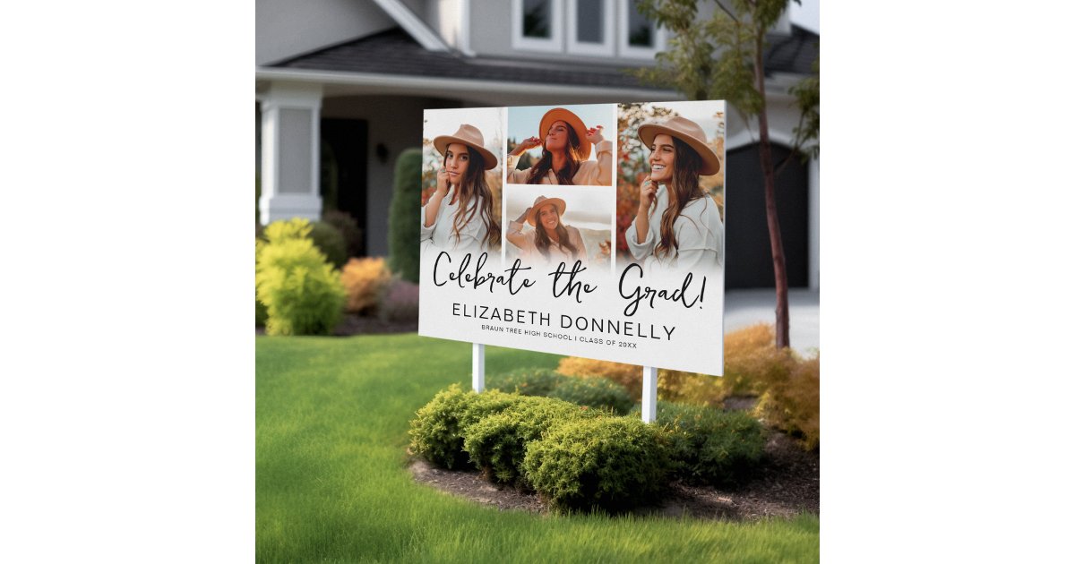 Celebrate the Grad Photo Graduation Sign | Zazzle