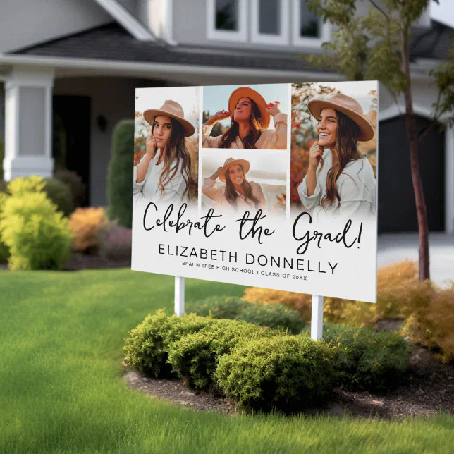 Celebrate the Grad Photo Graduation Sign | Zazzle
