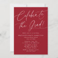 Celebrate the Grad Script Red Graduation Party Invitation | Zazzle