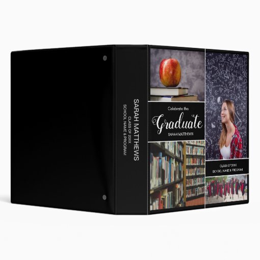 Celebrate the Graduate Personalized Photo Collage 3 Ring Binder | Zazzle