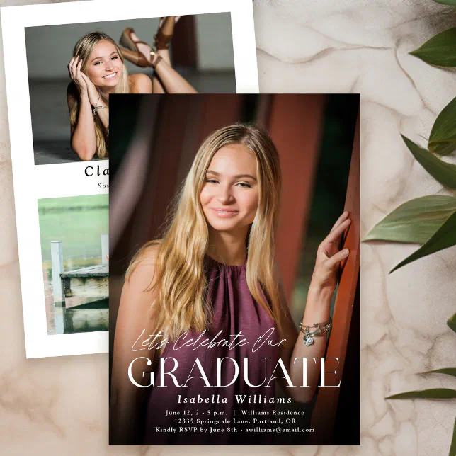 Celebrate the Graduate Photo Graduation Party Invitation | Zazzle