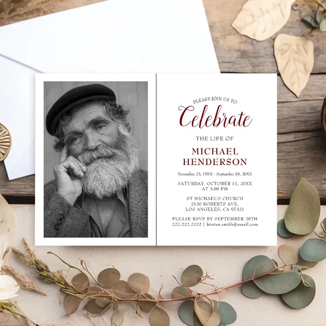 Celebrate The Life Of | Funeral Memorial Invitatio Invitation | Zazzle