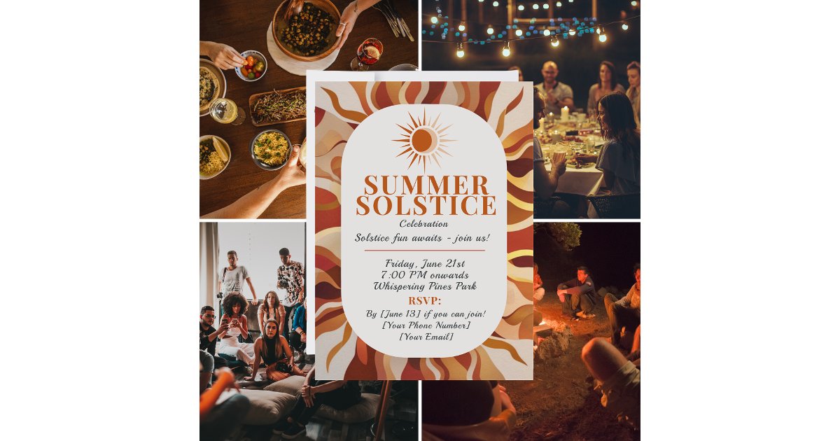 Celebrate the Light! Summer Solstice Gathering Invitation | Zazzle
