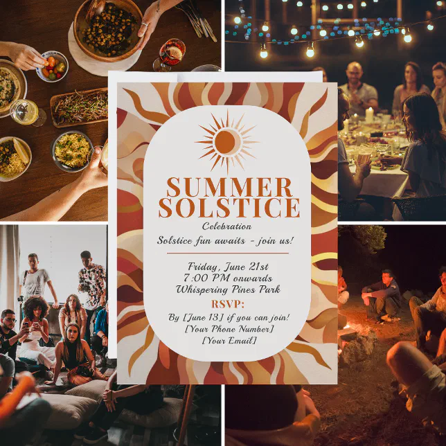 Celebrate the Light! Summer Solstice Gathering Invitation | Zazzle