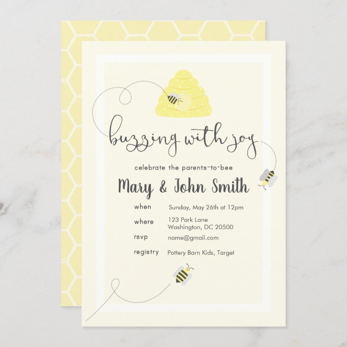Celebrate the Parents-to-Bee Invitation | Zazzle.com