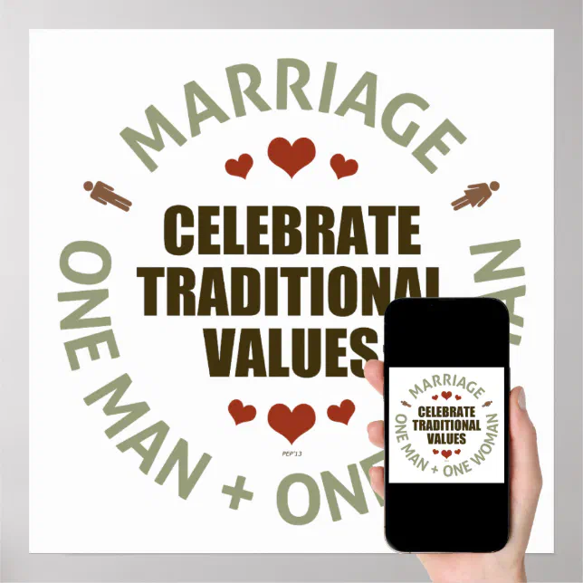 Celebrate Traditional Values Poster | Zazzle