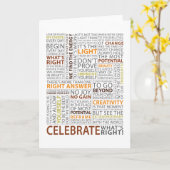 Celebrate What's Right Greeting Card | Zazzle