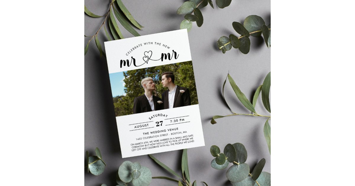 Celebrate With The New Mr & Mr Photo Invitation | Zazzle