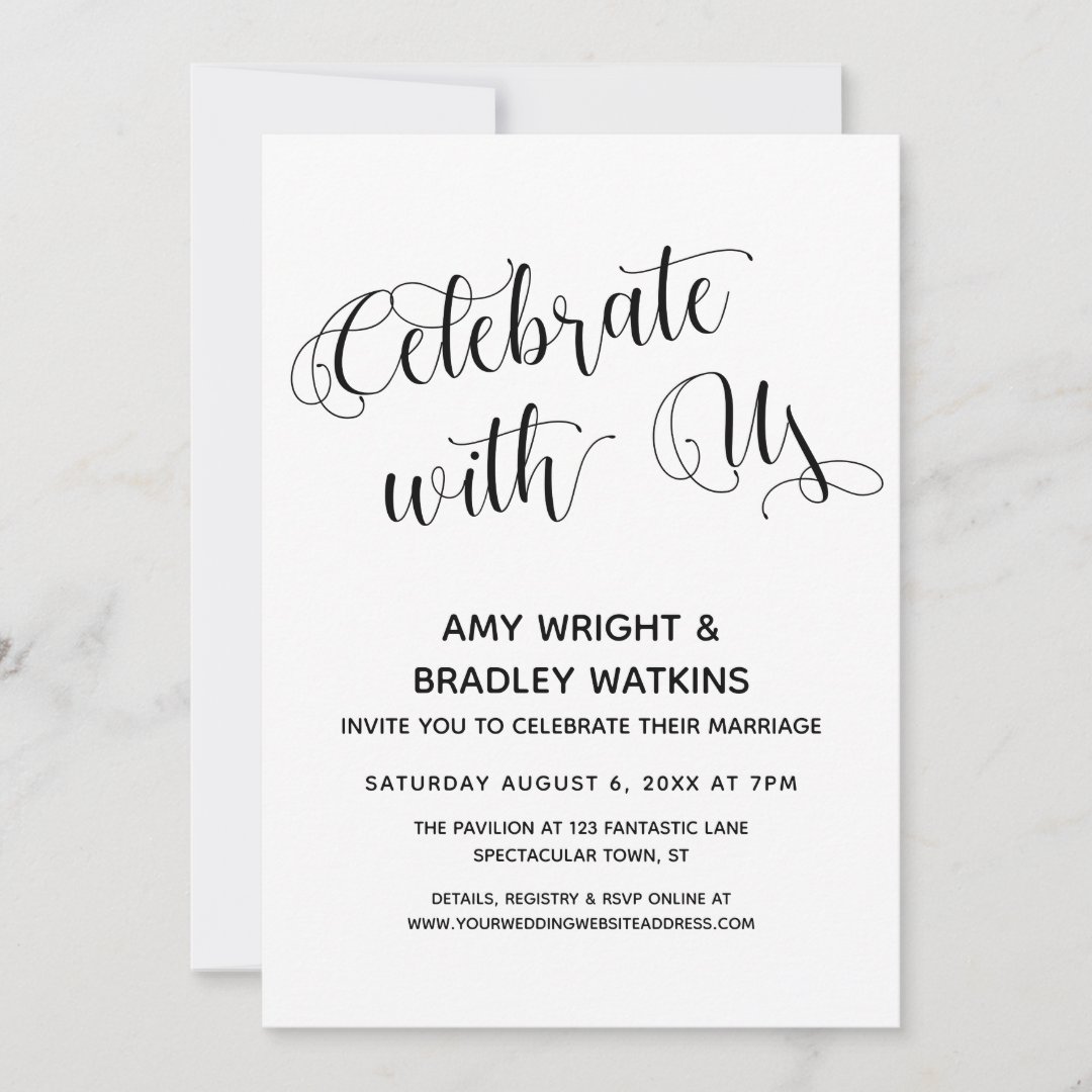 "Celebrate with Us" Post-Wedding Reception Only Invitation | Zazzle