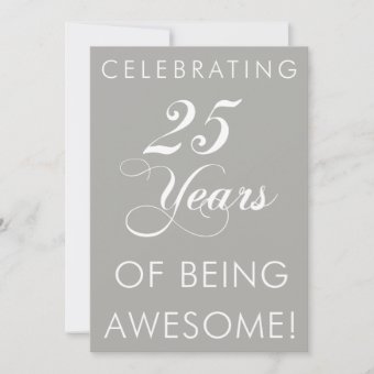 Celebrating 25 Years Of Being Awesome Invite | Zazzle