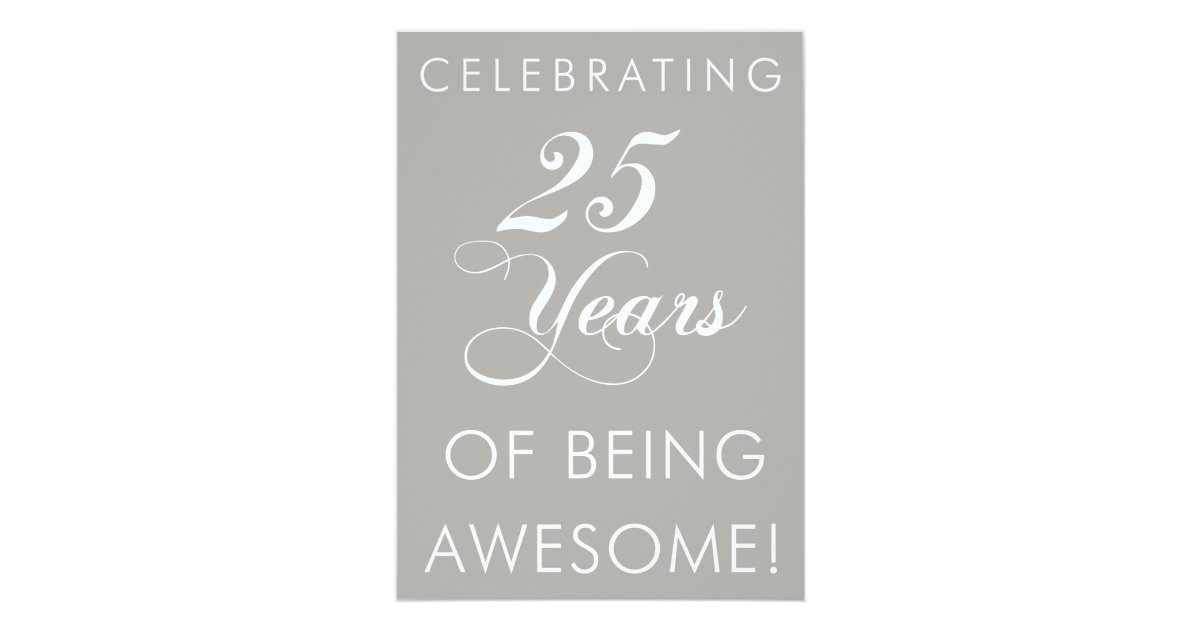 Celebrating 25 Years Of Being Awesome Invite | Zazzle.com