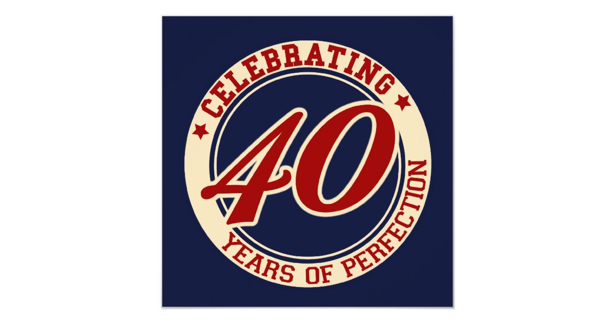 Celebrating 40 years of perfection invitation | Zazzle.com