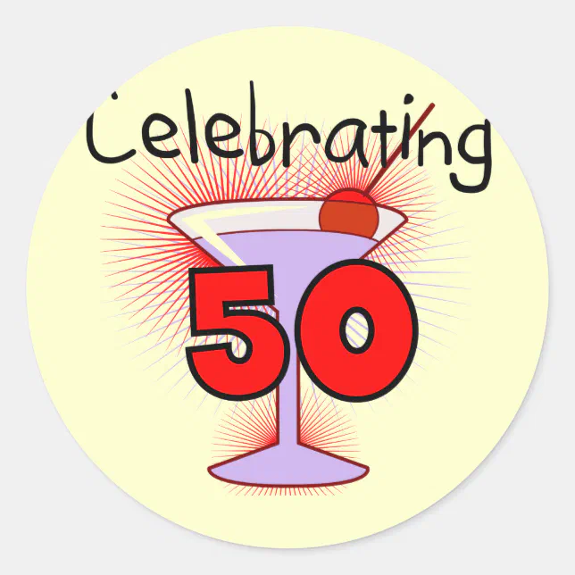 Celebrating 50 Tshirts and Gifts Classic Round Sticker | Zazzle