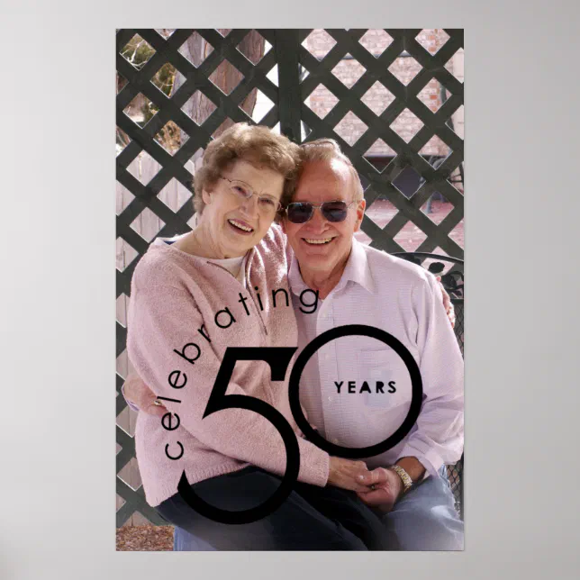Celebrating 50 Years Anniversary Portrait Poster | Zazzle