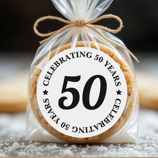 Celebrating 50 Years Fifty 50th Birthday Classic Round Sticker | Zazzle
