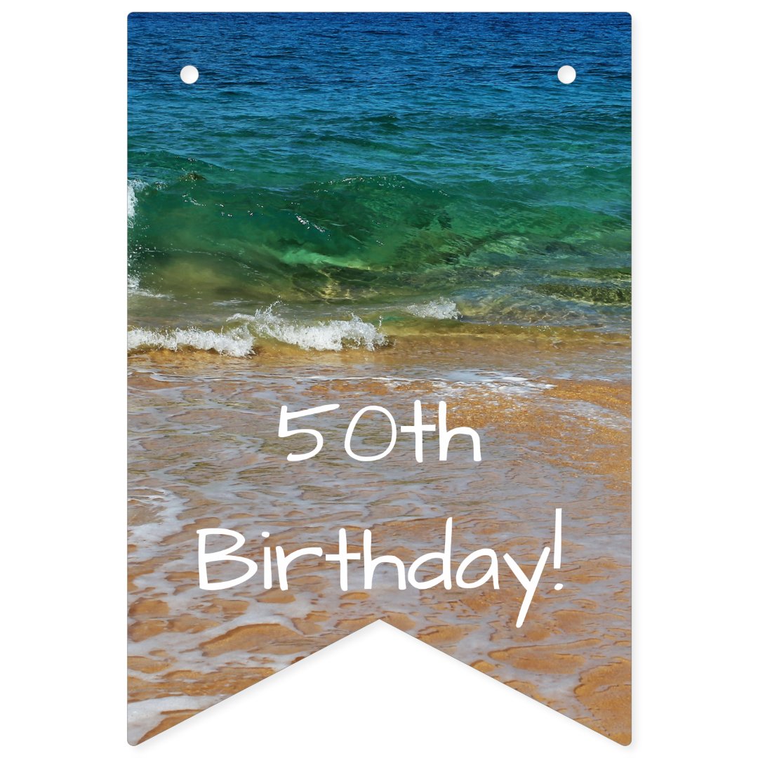 Celebrating 50th Birthday Party Flag Banner | Zazzle