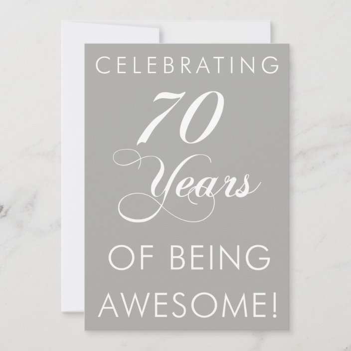 Celebrating 70 Years Of Being Awesome Invite | Zazzle.com