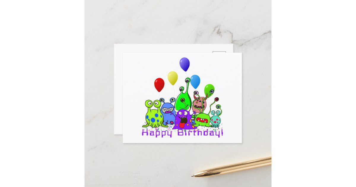 Celebrating Aliens Birthday Postcard | Zazzle