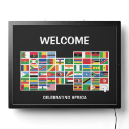 Celebrating FLAGS OF AFRICA LED Sign | Zazzle