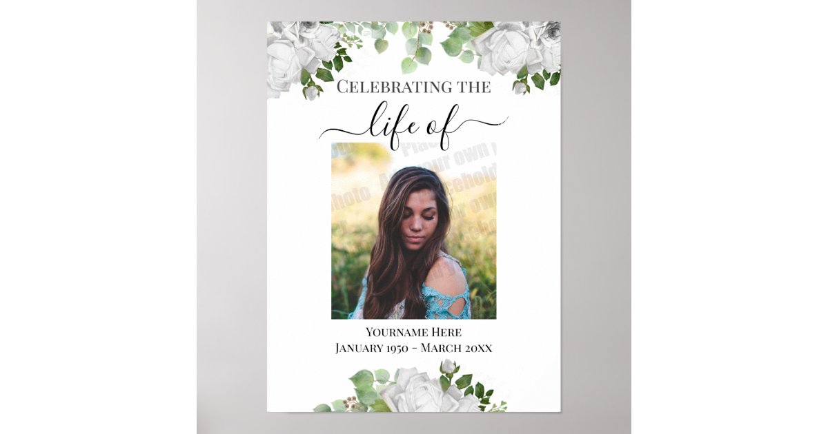 Celebrating Life Floral One Photo Poster | Zazzle
