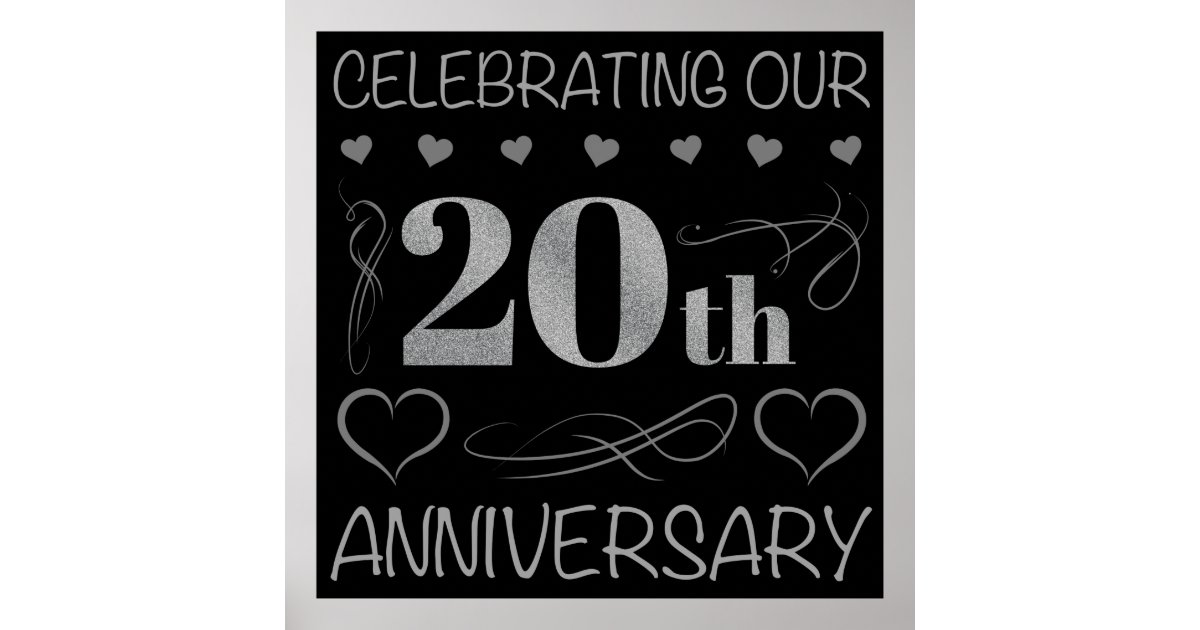 Celebrating Our 20th Anniversary Poster | Zazzle