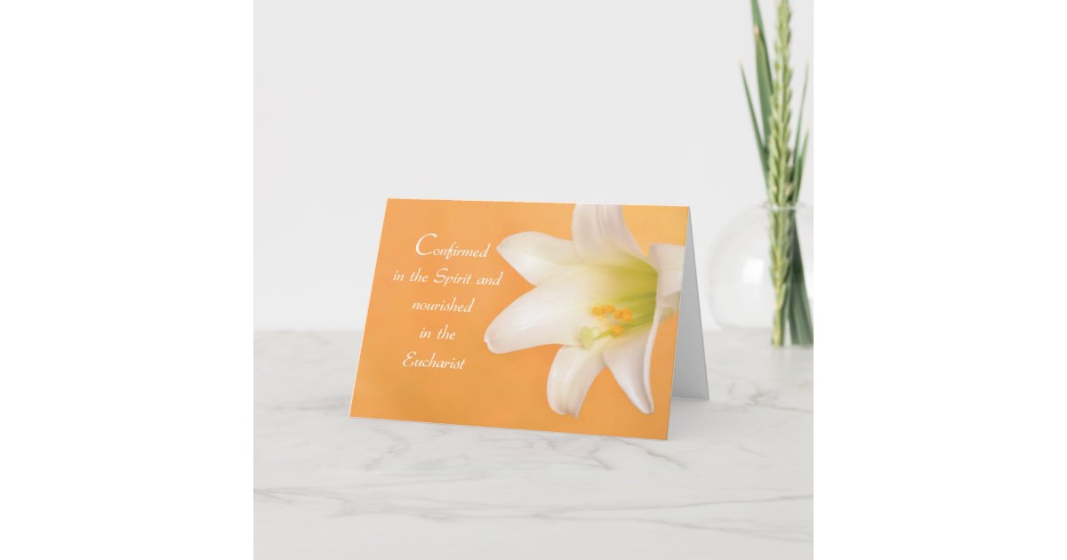 Celebrating RCIA Congratulations Lily Golden Color Card | Zazzle