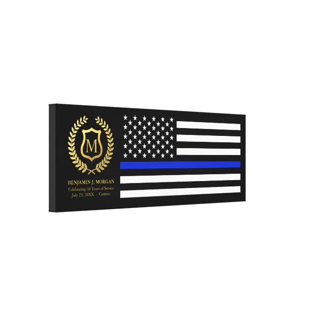 Celebrating Service Years Personalized Police Canvas Print | Zazzle