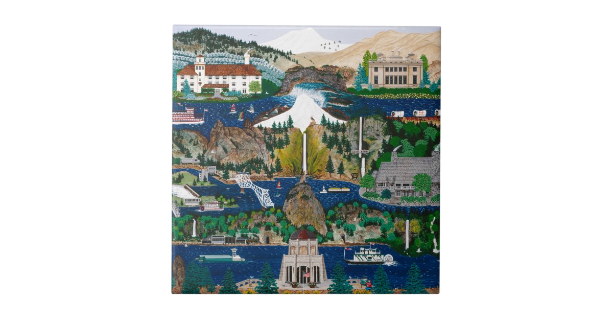 Celebrating the Columbia River Gorge Tile | Zazzle