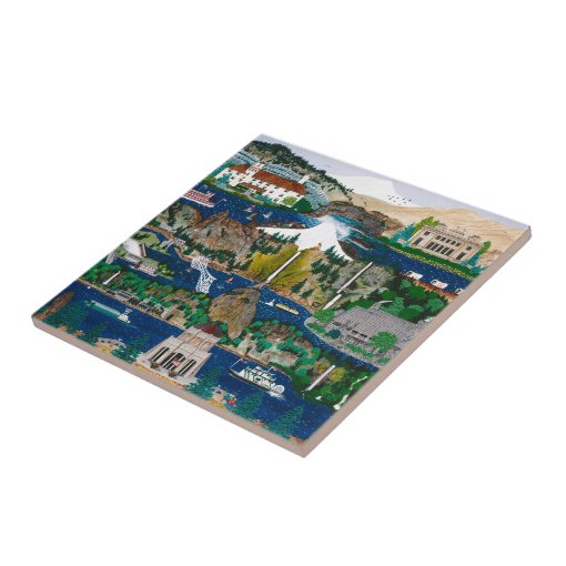 Celebrating the Columbia River Gorge Tile | Zazzle