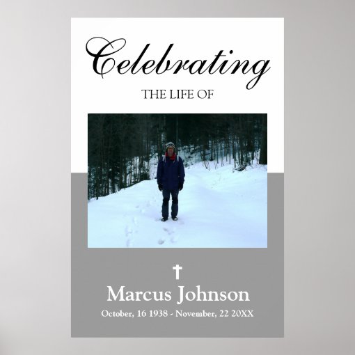 Celebrating the life 24x36 Funeral Poster | Zazzle