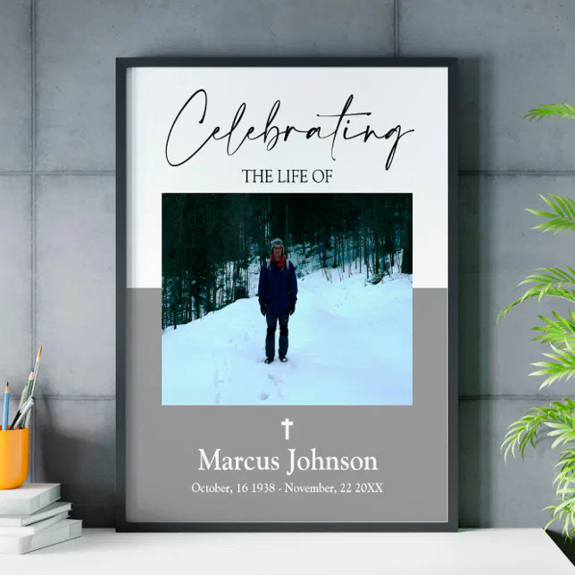 Celebrating the life 24x36 Funeral Poster | Zazzle