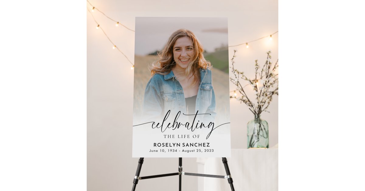 Celebrating the Life Memorial Photo Funeral Foam Board | Zazzle