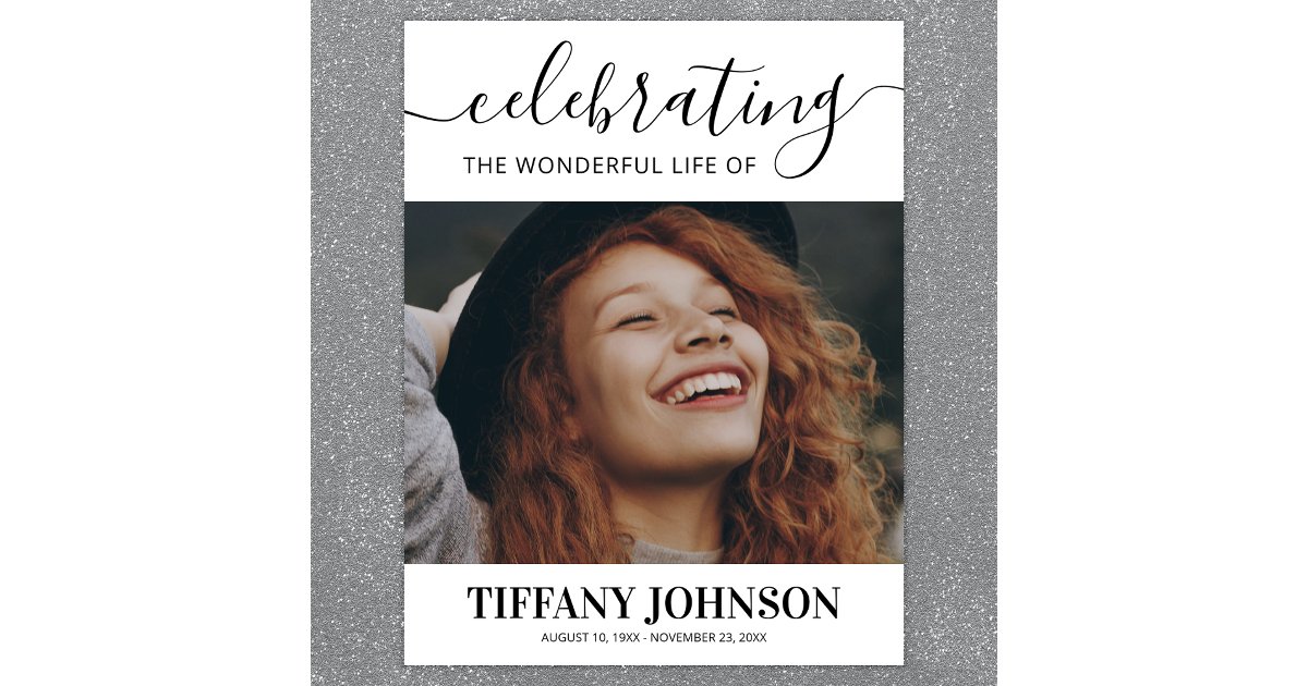 Celebrating the Life Memorial Poster | Zazzle