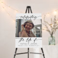 Celebrating the Life of Script Memorial Photo Foam Board | Zazzle