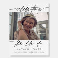 Celebrating the Life of Script Memorial Photo Foam Board | Zazzle